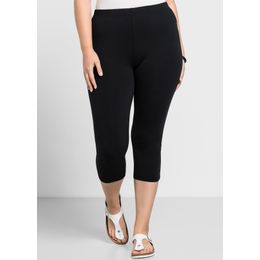 Leggings sheego, Damen, Gr. 46, Normalgr&ouml;&szlig;en, schwarz, 95% Baumwolle, 5% Elasthan, unifarben, Hosen Leggings