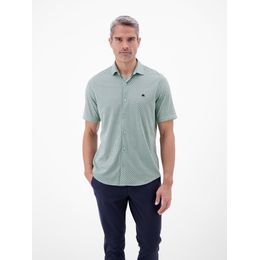 Kurzarmhemd Lerros, Herren, Gr. XXL, N-Gr, mint water, Web, Obermaterial: 100% Baumwolle, gemustert, normal h&uuml;ftbedeckend, Rundhals, Hemden, mit Minimalprint