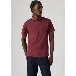 Levi's T-Shirt LEVI'S "CLASSIC POCKET TEE", Herren, Gr. M, tawny port, Jersey, Obermaterial: 100% Baumwolle, meliert, regular fit normal, Rundhals, Shirts T-Shirt, mit aufgesetzter Brusttasche