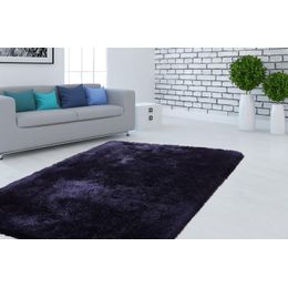 Hochflor-Teppich Kayoom "Cosy" Gr. 4, blau, B:160cm H:80mm L:230cm, Kunstfaser, Teppiche, Besonders weiche Microfaser, dichter hochwertiger Langflor, Wohnzimmer