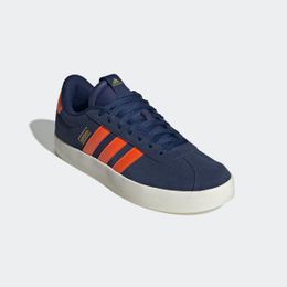 Sneaker adidas Sportswear "VL COURT 3.0", Herren, Gr. 43, orange (dunkelblau, impact orange, gold metallic), Leder, Synthetik, Schuhe Sneaker, inspiriert vom Design des adidas samba, Topseller