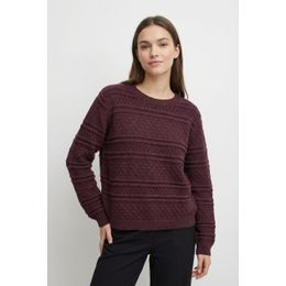 V&eacute;ro Moda Strickpullover VERO MODA "VMLEO LS O-NECK PULLOVER BF", Damen, Gr. XS, winetasting, Strick, Obermaterial: 60% Polyester, 40% Viskose, unifarben, regular fit normal, Rundhals, Rippb&uuml;ndchen, Pullover Strickpullover