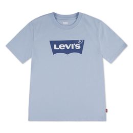 T-Shirt LEVI'S KIDS "LVB BATWING TEE", Jungen, Gr. 8 (128), chambray blau levi's, Single Jersey, Obermaterial: 100% Baumwolle, bedruckt, Basic schmal h&uuml;ftlang, Rundhals, gerader Abschluss, Shirts T-Shirt, for BOYS