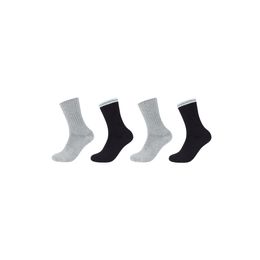 Socken s.Oliver "4er Pack", Damen, Gr. 35-38, schwarz, 75% Baumwolle, 23% Polyester, 2% Elasthan, gestreift, Socken Socken