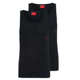 Tanktop HUGO UNDERWEAR "Twin Pack", Herren, Gr. XL (54), schwarz (schwarz 001), Single Jersey, Obermaterial: 93% Baumwolle, 7% Elasthan, Basic, k&ouml;rpernah, Rundhals, Tops Tanktop, mit Markenlabel in Kontrastfarbe