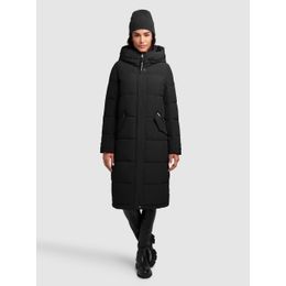 Steppmantel Khujo "DAIRI", Damen, Gr. XXL, schwarz, 90% Polyester, 10% Elasthan, unifarben, regular fit knielang, eingesetzt elastischer Bund, M&auml;ntel Steppmantel