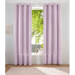 Vorhang "LESKA" Gr. 3, rosa, B:132cm H:225cm, Jacquard, Polyacryl, Polyester, LeGer Home by Lena Gercke, Gardinen, blickdicht, glatt, gewebt, monochrom, verschiedene Gr&ouml;&szlig;en