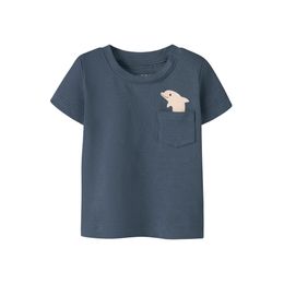 name it T-Shirt 'NBMFARON' Gr&ouml;&szlig;e 74 hellbeige / indigo