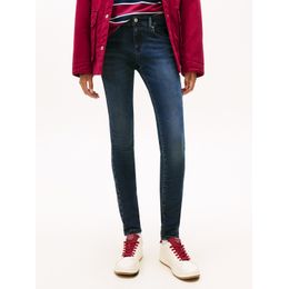 Skinny-fit-Jeans Tommy Jeans "SOPHIE LW SKN", Damen, Gr. 34, L&auml;nge 32, denim blau schwarz1, Denim/Jeans, Obermaterial: 98% Baumwolle, 2% Elasthan, unifarben, skinny fit kn&ouml;chellang, Jeans, mit Logo-Badge, in Kn&ouml;chell&auml;nge