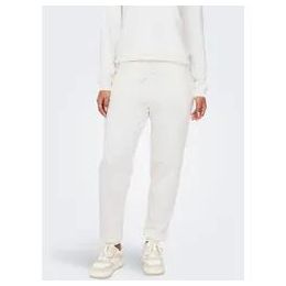 Sweathose Only Play "ONPLOUNGE HW SWEAT PNT - NOOS", Damen, Gr. XL (42), N-Gr, wei&szlig; (cloud dancer), Sweatware, Obermaterial: 80% Polyester, 15% Viskose, 5% Elasthan, unifarben, regular fit kn&ouml;chellang, Hosen Sweathose, mit Kordelzug