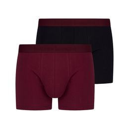 Boxer Bruno Banani "Flowing", Herren, Gr. M, schwarz (feige, schwarz), Stoff, Obermaterial: 93% Baumwolle, 7% Elasthan, unifarben mit Farbeinsatz, k&ouml;rpernah, Unterhosen, mit kontrastreichem Logobund