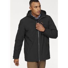 Winterjacke Polarino, Herren, Gr. 44, schwarz, Obermaterial: 96% Polyester, 4% Elasthan. Futter: 100% Polyester. Innenseite: 100% Polyester. Wattierung: 100% Polyester, hoch geschlossener Ausschnitt, mit Klettverschluss,verstellbar, Jacken Winterjacke, atmungsaktiv, wasserabweisend, winddicht