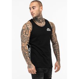 Tanktop Lonsdale "CLOUSTA", Herren, Gr. L, schwarz-wei&szlig; (schwarz, wei&szlig;), Jersey, Obermaterial: 100% Baumwolle, bedruckt, Rundhals, Tops Tanktop