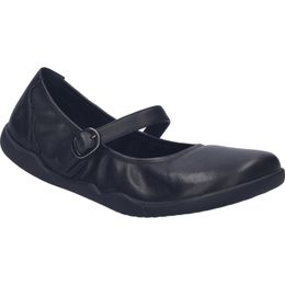 Ballerina Josef Seibel "Cassandra 10, black-black", Damen, Gr. 38, schwarz (schwarz, schwarz), Obermaterial: 100% Rindsleder Leather cow., Schuhe Ballerina