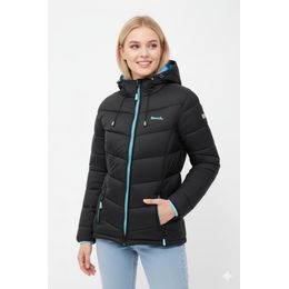 Steppjacke Bench. "JIYRA", Damen, Gr. 40, schwarz, Steppware, Obermaterial: 100% Nylon. Futter: 100% Polyester, unifarben mit Farbeinsatz, h&uuml;ftlang, ohne Ausschnitt, Jacken Steppjacke, leichte, taillierte &Uuml;bergangsjacke mit breiter Steppung und Kapuze