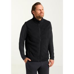 Fleeceweste Jack Wolfskin "WALDSTEIG FZ VEST M", Herren, Gr. S (48), schwarz, Obermaterial: 100% Polyester. Futter: 100% Polyester, Westen Fleeceweste
