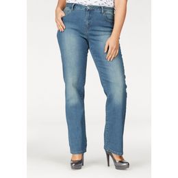 Gerade Jeans Arizona "Curve-Collection", Damen, Gr. 54, N-Gr, blau (blau used), Jeans, Obermaterial: 99% Baumwolle, 1% Elasthan, Basic, normal lang, Jeans, hohe Leibh&ouml;he, rinsed Waschung, cleaner Look