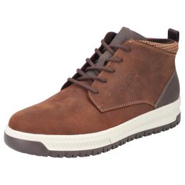 Schn&uuml;rboots Rieker, Herren, Gr. 44, braun (dunkelbraun), Leder, Lederimitat, Textil, Schuhe Schn&uuml;rboots, mit gepolstertem Schaftrand