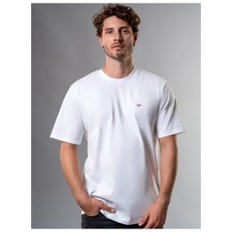 T-Shirt TRIGEMA "TRIGEMA Classic Tee", Herren, Gr. S, wei&szlig;, Single Jersey, 100% Baumwolle, Basic, lang, Rundhals, Shirts T-Shirt