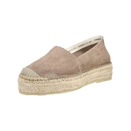Espadrille Pavement "Pavement Halbschuhe Leder", Damen, Gr. 38, taupe, Leder, Schuhe Espadrille
