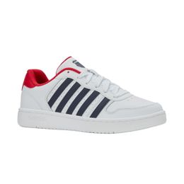 Sneaker K-Swiss "COURT PALISADES", Herren, Gr. 42, wei&szlig;, peacoat, mars rot, Leder, Schuhe Sneaker