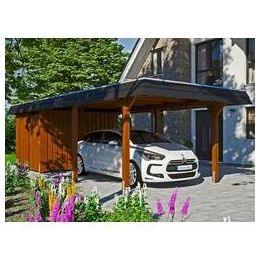 Skan Holz Einzelcarport SKANHOLZ "Wendland", braun, B/H/T: 206cm x, Carports