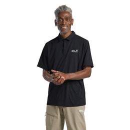 Poloshirt Jack Wolfskin "DELGAMI POLO M", Herren, Gr. XL (54/56), schwarz, Obermaterial: 100% POLYESTER, Shirts