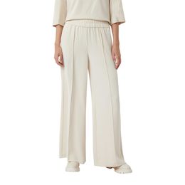 Stoffhose comma, Damen, Gr. 36, N-Gr, beige, Web, Obermaterial: 100% Polyester, unifarben, weit kn&ouml;chellang, Hosen Stoffhose, mit elastischem Bund