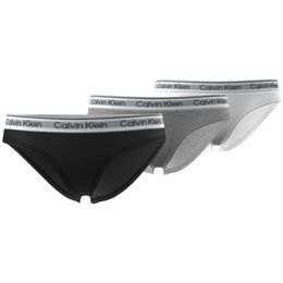 Brasilslip "3PK BIKINI", M&auml;dchen, Gr. 128/134, 3 Stk., 3er sortiert, Jersey, Obermaterial: 95% Baumwolle, 5% Elasthan, Calvin Klein Underwear, k&ouml;rpernah, Unterhosen, mit Logobund