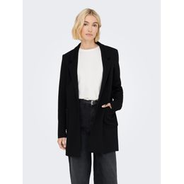 Langmantel Only "ONLBAKER-NEVARA LIFE L/S COATIGAN CC PNT", Damen, Gr. M, schwarz, Web, Obermaterial: 97% Polyester, 3% Elasthan, unifarben, regular fit, M&auml;ntel