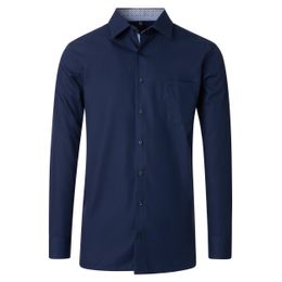 Businesshemd Casamoda "Casamoda Businesshemd uni", Herren, Gr. 43, Normalgr&ouml;&szlig;en, blau (mittleres dunkelblau), 100% Baumwolle, unifarben, comfort fit, Hemden