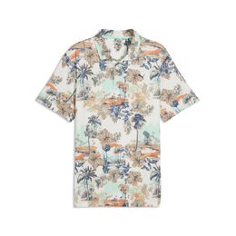 Poloshirt Puma "CLOUDSPUN Palm Golfpolo Herren", Herren, Gr. M, warm wei&szlig; mint jelly melon glow gr&uuml;n orange, Obermaterial: 94% Polyester, 6% Elasthan. Einsatz: 92% Polyester, 8% Elasthan, mehrfarbig, regular fit, Shirts