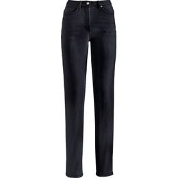 Damen 5-Pocket-Jeans mit Hell-Dunkel-Effekt black-denim, Gr&ouml;&szlig;e 54