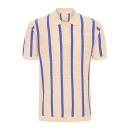 Poloshirt Blend "Poloshirt BHDarin Striped", Herren, Gr. XL, beige (bleachedsand), Obermaterial: 100% Baumwolle CO., Shirts Poloshirt