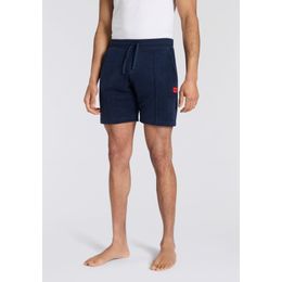 Shorts HUGO UNDERWEAR "Terrence", Damen, Gr. L (52), N-Gr, dunkelblau 410, Web, Obermaterial: 35% Baumwolle, 35% Modal, 30% Polyester, normal kniefrei, Hosen Shorts, mit elastischem Bund