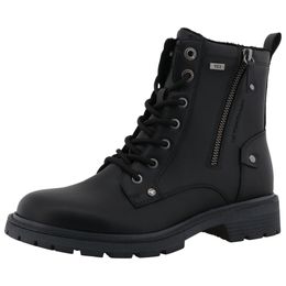 Schn&uuml;rboots Tom Tailor, Damen, Gr. 37, schwarz, Lederimitat, Schuhe Schn&uuml;rboots, Workerboots, Hiking Boot mit Blockabsatz
