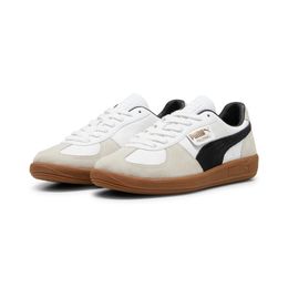 Sneaker Puma "PALERMO LTH", Herren, Gr. 42, wei&szlig; (Puma wei&szlig;, vapor gray, gum), Leder, unifarben, Schuhe Sneaker, mit Obermaterial aus Leder, mit Overlays aus Wildleder
