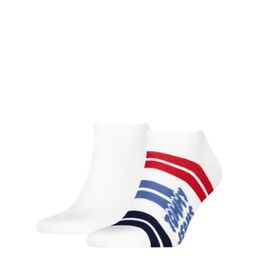 Sneakersocken Tommy Hilfiger "TH UNI TJ SNEAKER 2P FUSHION TOMMY", Damen, Gr. 43-46, wei&szlig;, rot, Obermaterial: 70% Baumwolle, 29% Polyamid, 1% Elasthan, Socken Sneakersocken