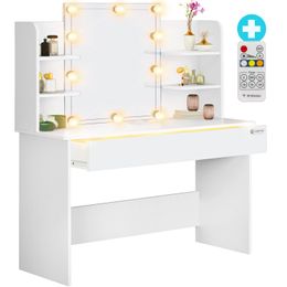 Casaria Schminktisch Lucia Wei&szlig; 140x110x40cm mit LED
