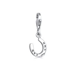 Charm-Einh&auml;nger NENALINA "Charm Hufeisen Symbol Anh&auml;nger Gl&uuml;ck 925 Silber" Gr. 24, silber, Charms, Damen, Blacklist, Silber 925 (Sterlingsilber), Charm-Einh&auml;nger
