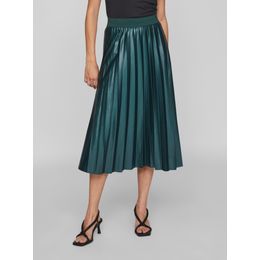 Plisseerock Vila "VINITBAN SKIRT - NOOS", Damen, Gr. L (40), gr&uuml;n (ponderosa pine), Web, Obermaterial: 96% Polyester, 4% Elasthan, unifarben, regular fit knieumspielend, R&ouml;cke Plisseerock, Materialmix