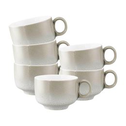 Tasse Seltmann Weiden "Milchkaffeetassen mit Henkel Sento Home 350 ml 6er Set", beige (aura cream), 6 tlg., Porzellan, Trinkgef&auml;&szlig;e, Tasse