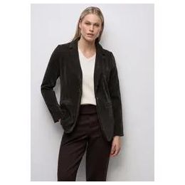 Kurzblazer Street One, Damen, Gr. 34, schwarzest braun, Stoff, 96% Polyester, 4% Elasthan, unifarben, normal normal, V-Ausschnitt, abgesteppt, Blazer Kurzblazer, mit Reverskragen