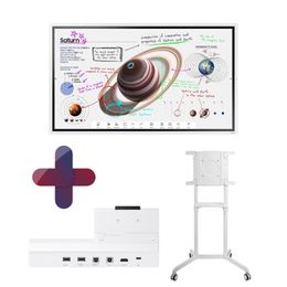 Samsung Flip Pro WM55B Flipchart 138,7 cm 55 Zoll inkl. conecto SA-CCART-80W Rollwagen rotierbar & Tray CY-TF65BBC