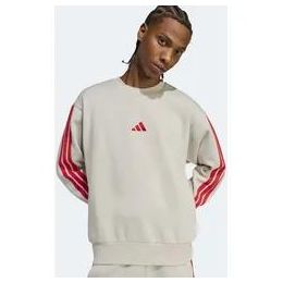Sweatshirt Adidas SPORTSWEAR "ESSENTIALS 3-STREIFEN", Herren, Gr. XL, wonder alumina, pure ruby, Obermaterial: 55% Baumwolle, 36% Polyester, 9% Viskose, normal, Rundhals, angesetztes B&uuml;ndchen, Sweatshirts Sweatshirt