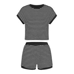 Imily Bela Set: T-Shirt und Shorts Damen Gr&ouml;&szlig;e 40 schwarz / wei&szlig;