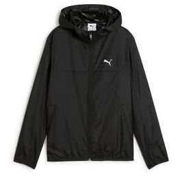 Windbreaker Puma "ESS REGULAR WINDBREAKER", M&auml;dchen, Gr. 128, schwarz (Puma schwarz), Obermaterial: 100% Polyester, unifarben, regular fit normal, Rundhals, Jacken Windbreaker, f&uuml;r Jugendliche, mit Kapuze, mit Eingrifftasche