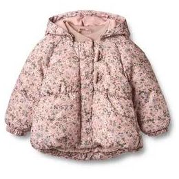 Winterjacke Wheat "Wheat Puffer Jacket Olga", M&auml;dchen, Gr. 74, rose powder flowers, 100% Polyester, unifarben, normal, ohne Ausschnitt, Jacken Winterjacke, reflektierend