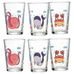 Ritzenhoff & Breker Kinderbecher RITZENHOFF & BREKER "Kindergl&auml;ser Unterwasserwelt 205 ml 6er Set bunt", bunt, Glas, Trinkgef&auml;&szlig;e, Kinderbecher