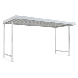 &Uuml;berdachungssystem Modell Leipzig, einseitig, Grundeinheit, T 2200 mm, B 4300 mm, verzinkt